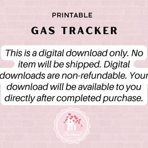 Gas Log | Fuel Spending Tracker | Gas Tracker | Printable Gasoline ...