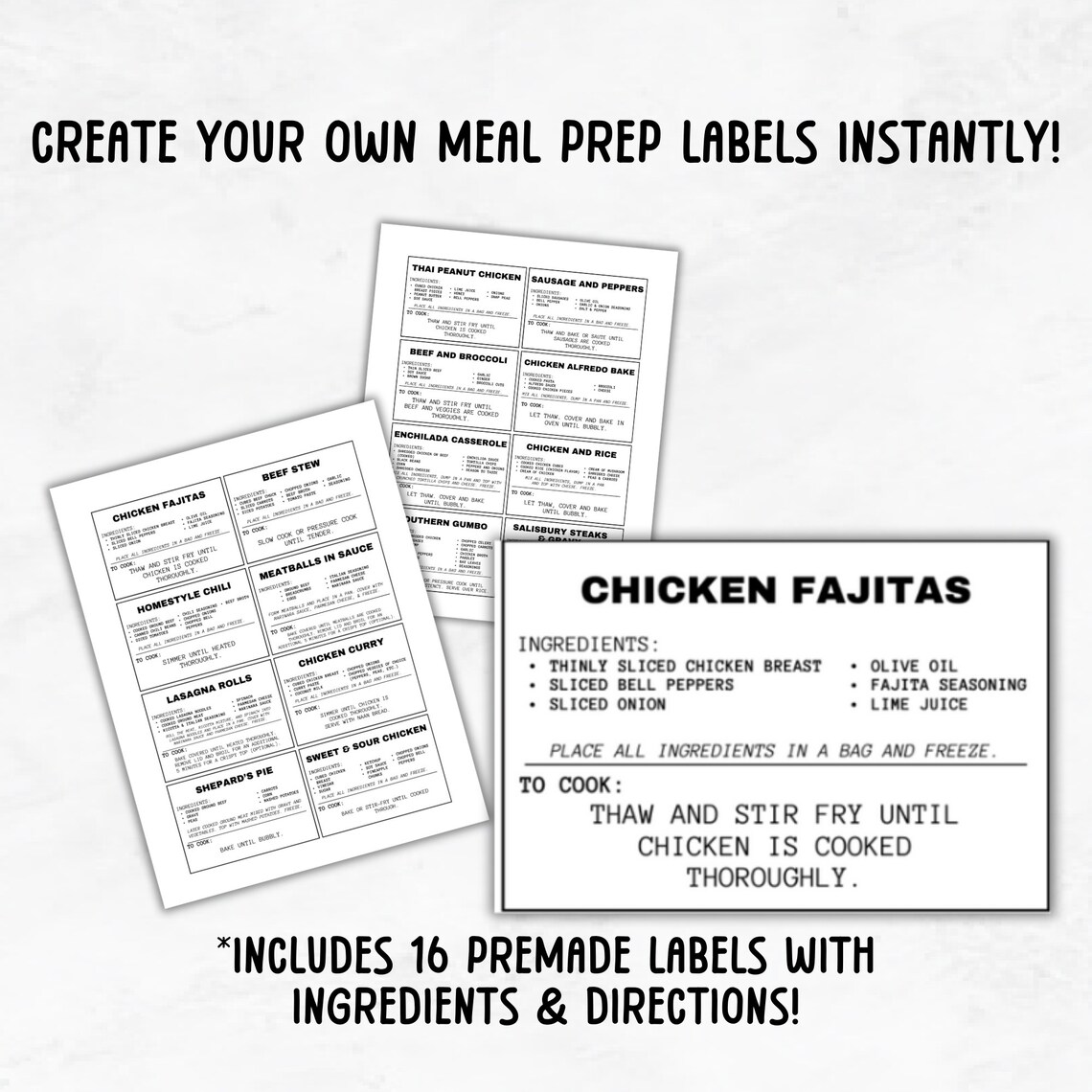 Editable Meal Plan Labels | Meal Prep Labelsfor Meal Prep Containers ...