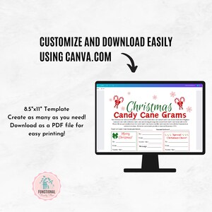 Candy Cane Gram Flyer Template | Editable Christmas Candy Cane ...