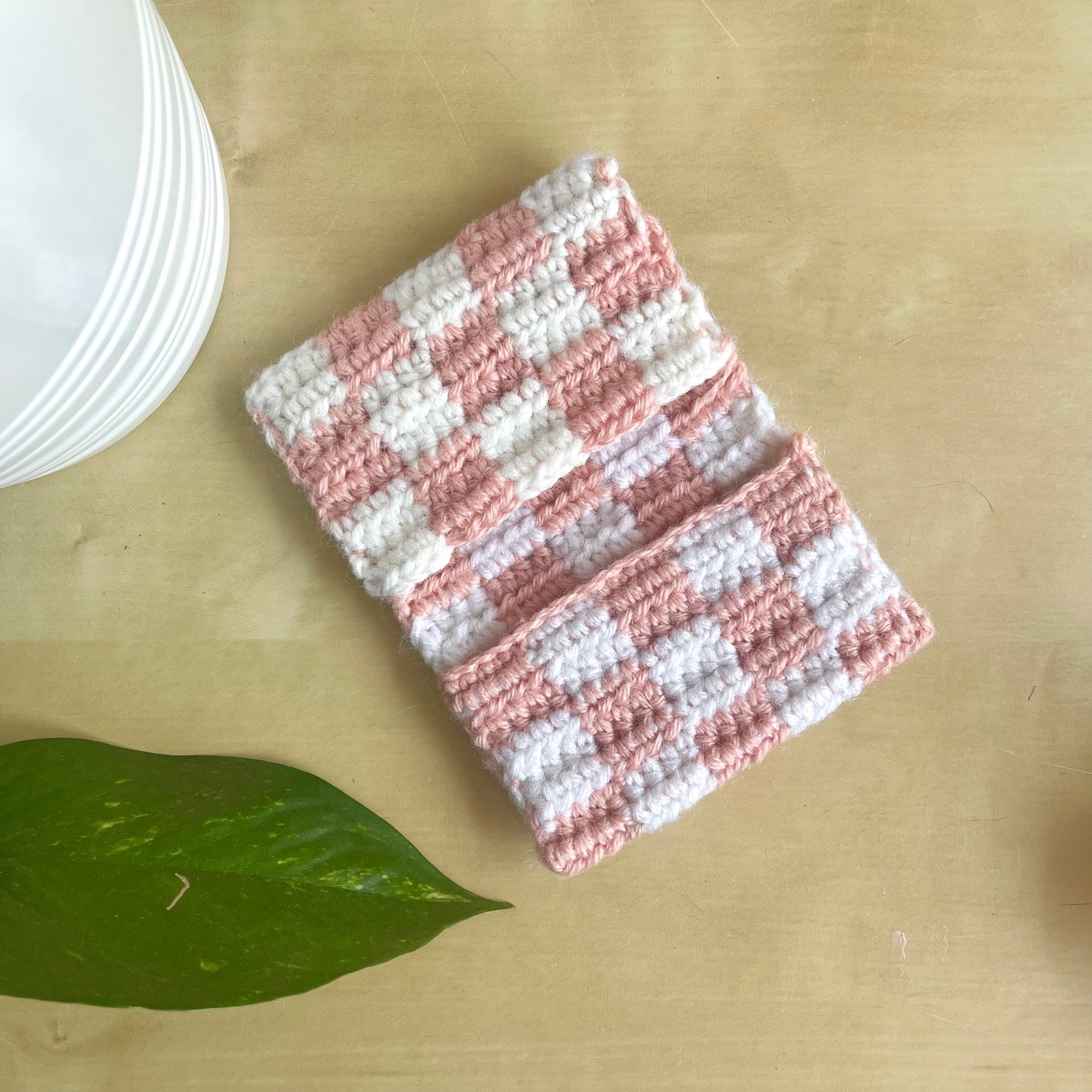 Checkered Crochet Wallet | Crochet Wallet | Checkered Wallet - Etsy