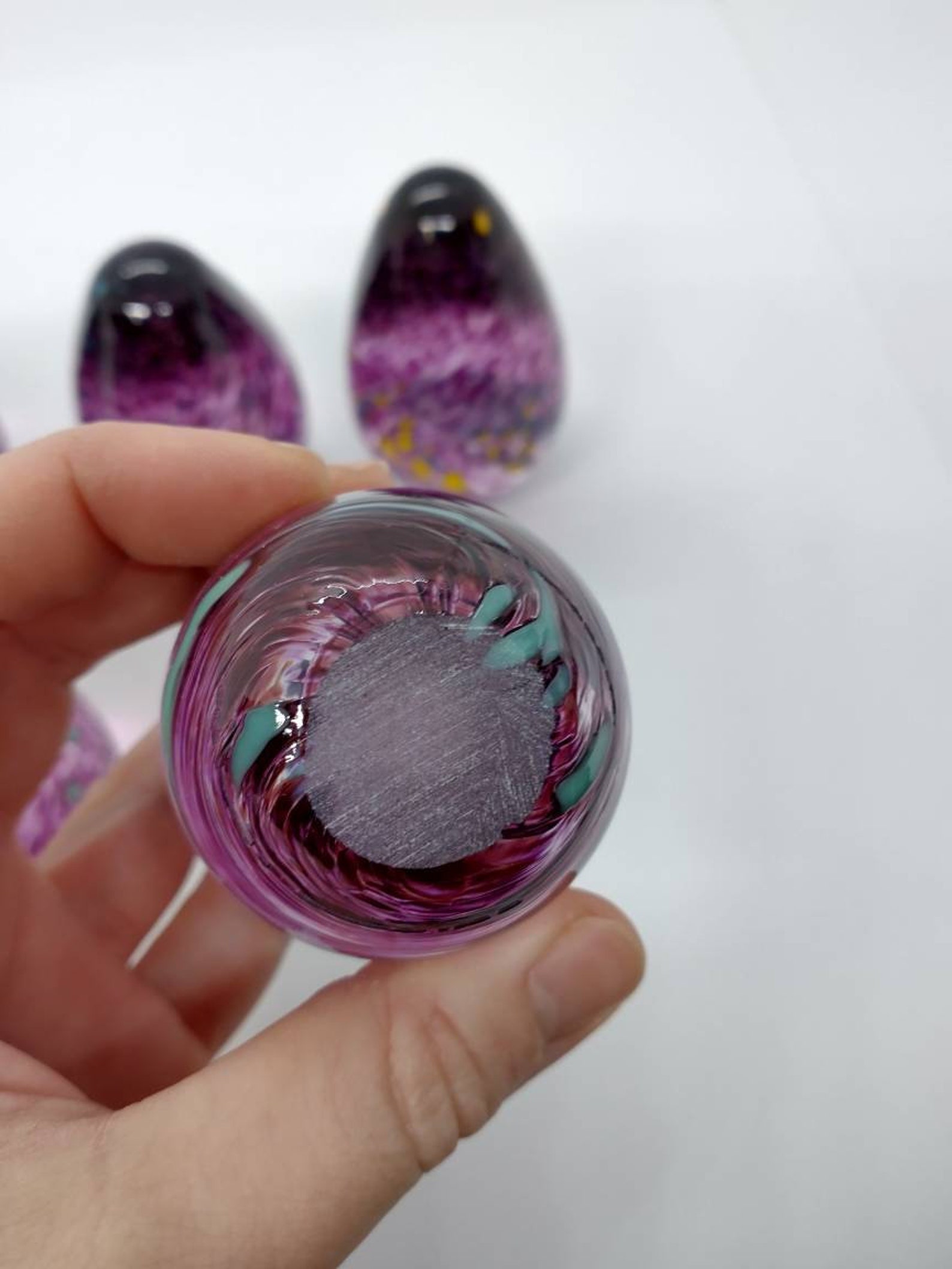 Easter Egg TWO Hand Blown Glass Eggs - Etsy