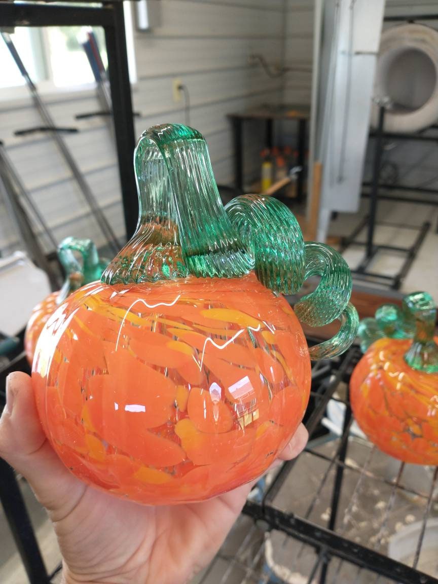 Glass Pumpkin Hand Blown Glass Pumpkin Fall Squash Pumpkins the Pumpkin ...