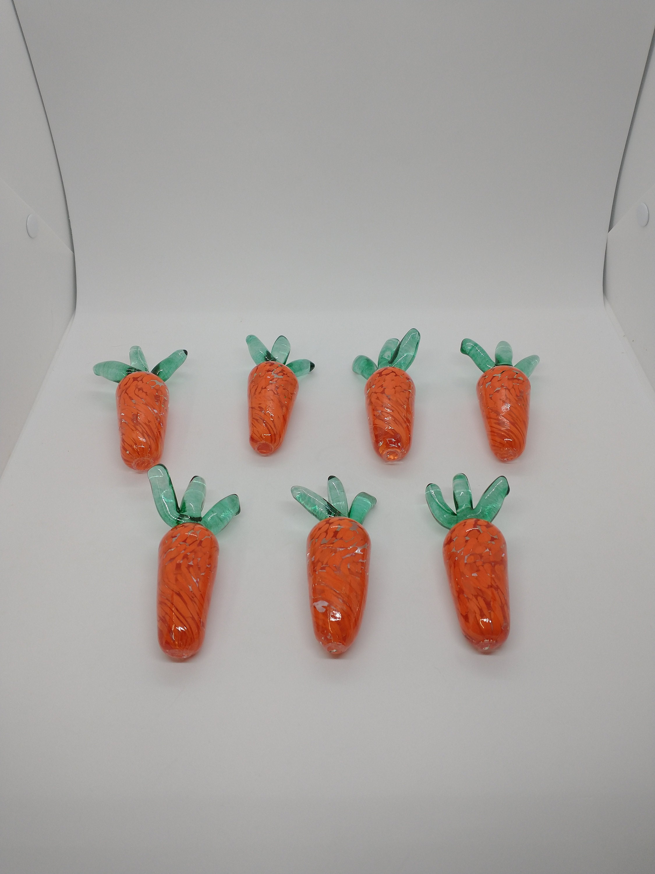 TWO Glass Carrots Orange Hand Blown Glass Carrots Easter Carrot Carrot ...