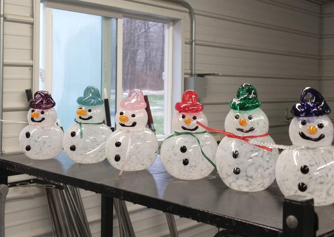 Glass Mini Snowman Frosty the Snowman Glass Snowmen Hand Blown Glass ...