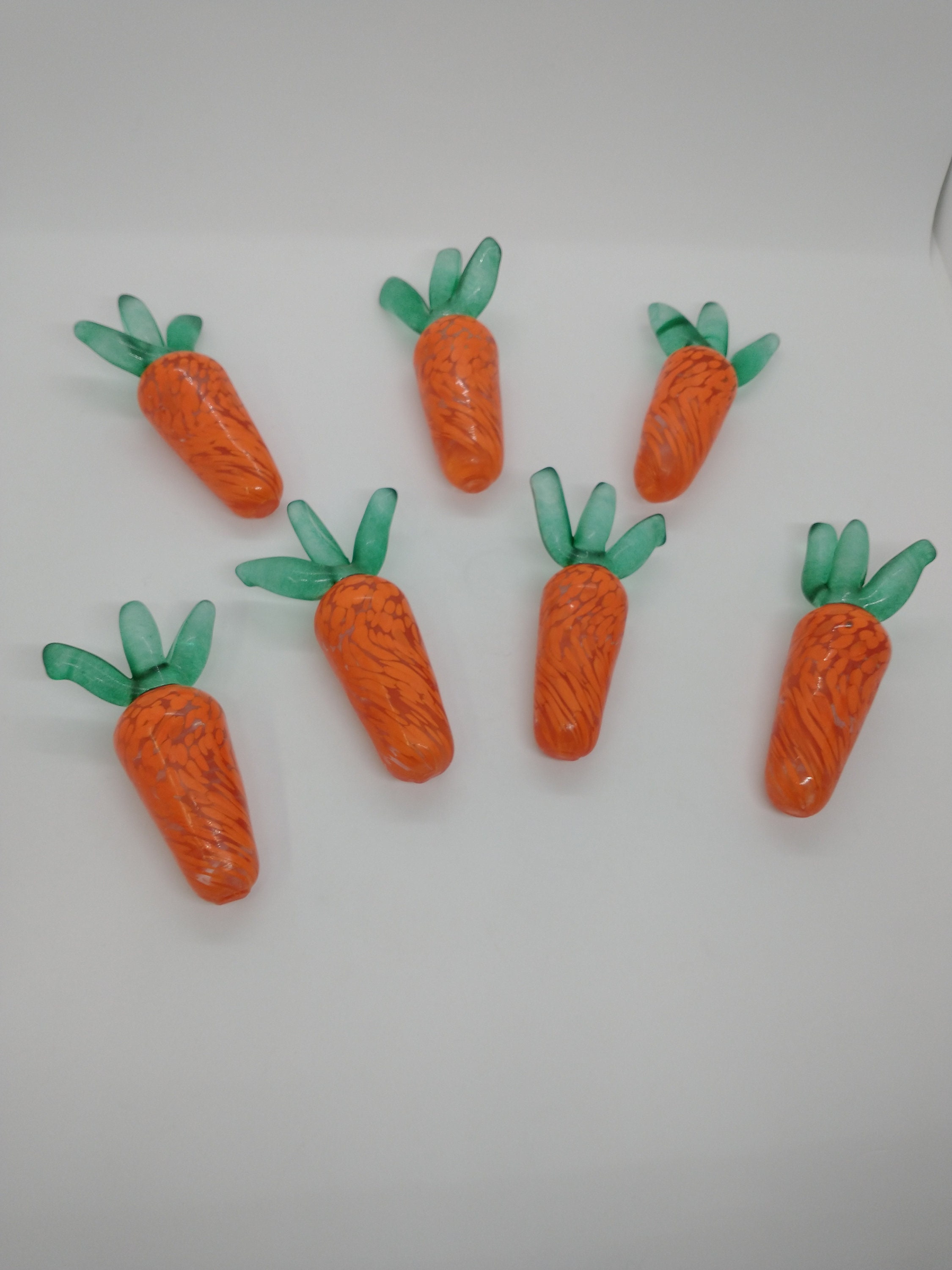 TWO Glass Carrots Orange Hand Blown Glass Carrots Easter Carrot Carrot ...