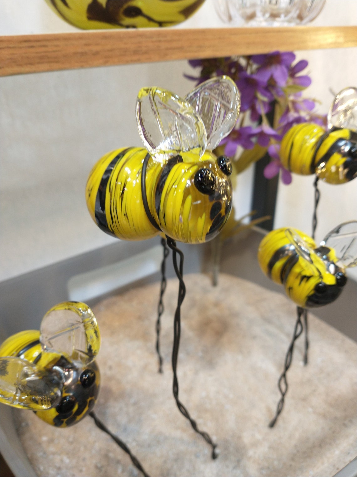 Glass Bee SINGLE Mini Planter Bees Bumble Bees Small Glass Bees Honey ...
