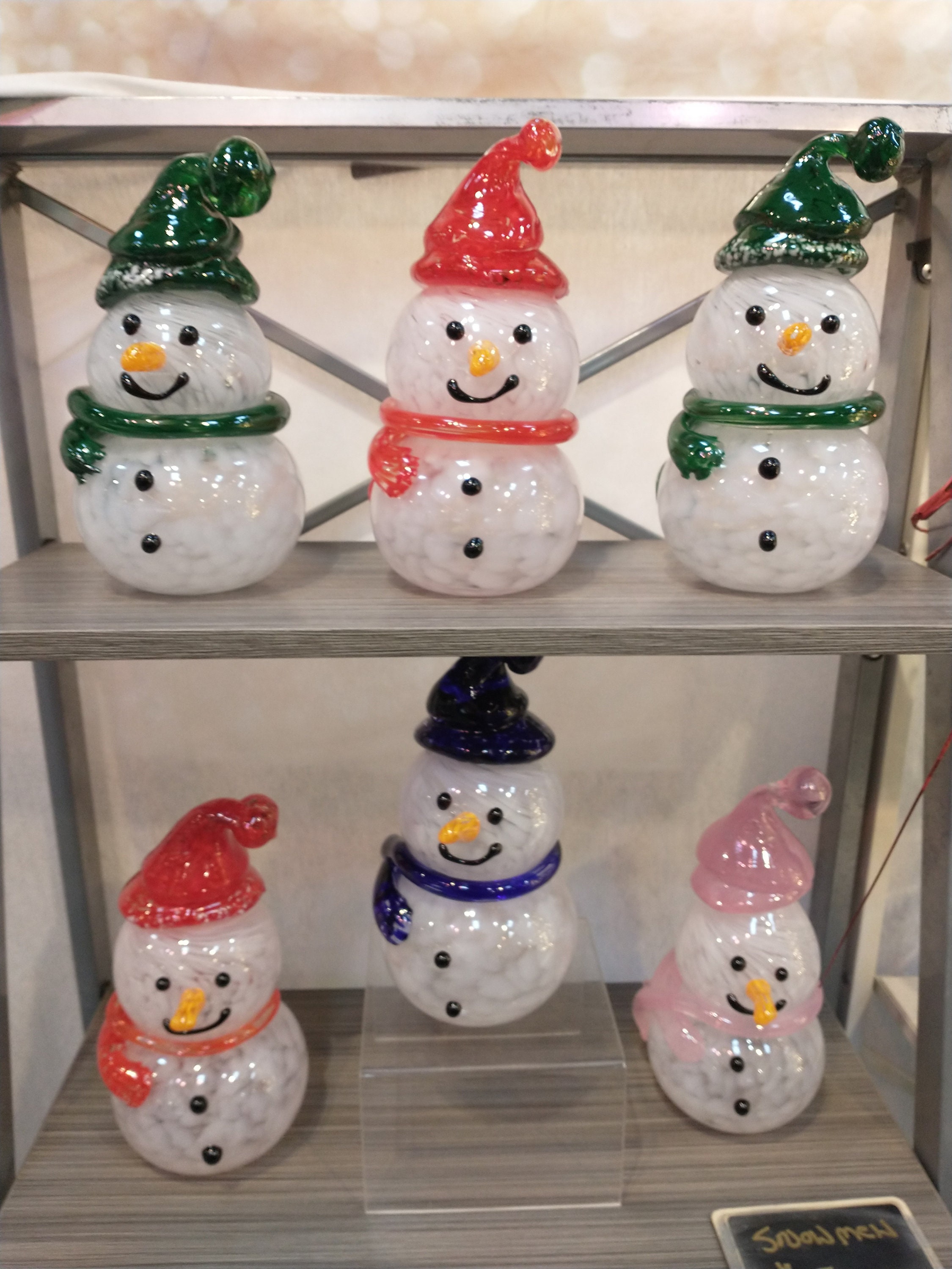 Glass Snowman Frosty the Snowman Glass Snowmen Hand Blown Glass Snowmen ...