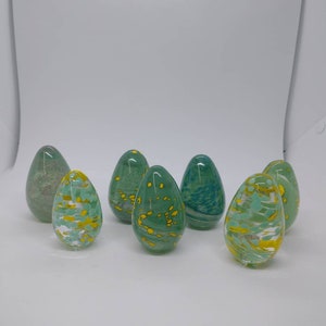 Easter Egg TWO Hand Blown Glass Eggs - Etsy