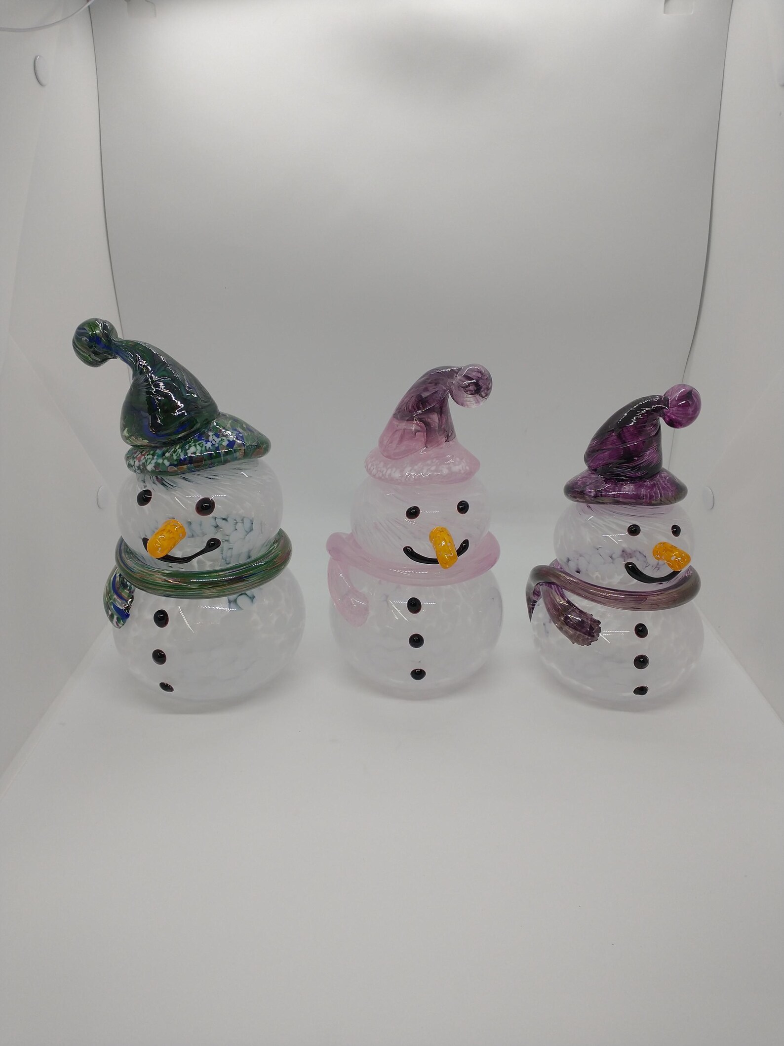 Glass Snowman Frosty the Snowman Glass Snowmen Hand Blown Glass Snowmen ...