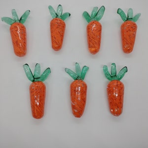 TWO Glass Carrots Orange Hand Blown Glass Carrots Easter Carrot Carrot ...