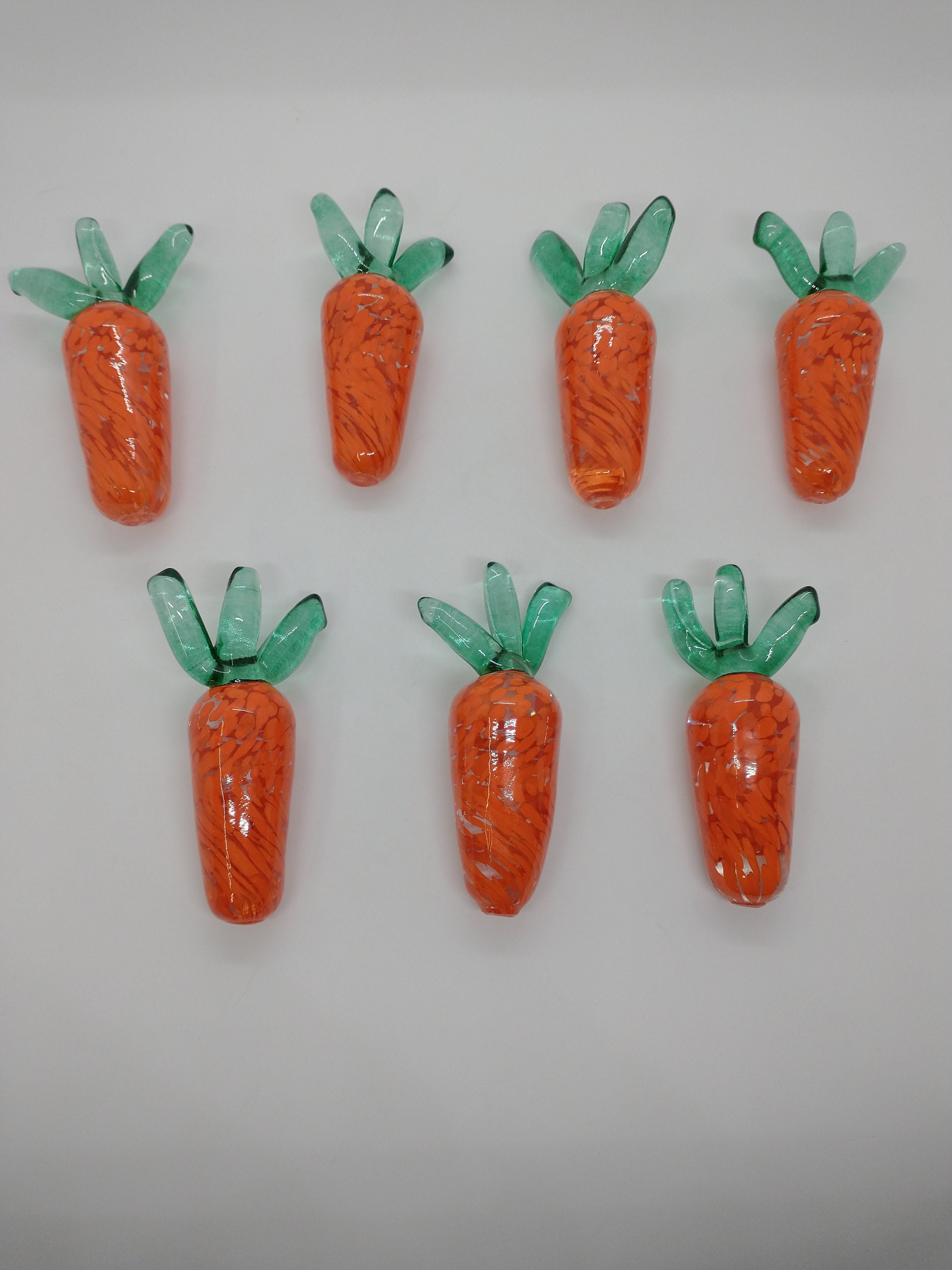 TWO Glass Carrots Orange Hand Blown Glass Carrots Easter Carrot Carrot ...