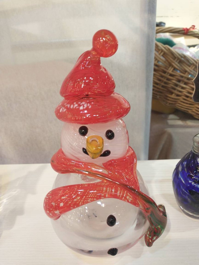 Glass Snowman Frosty the Snowman Glass Snowmen Hand Blown Glass Snowmen ...