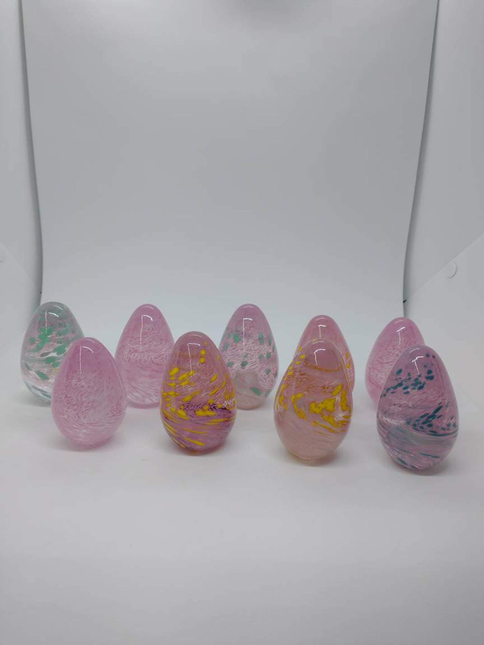 Easter Egg TWO Hand Blown Glass Eggs - Etsy