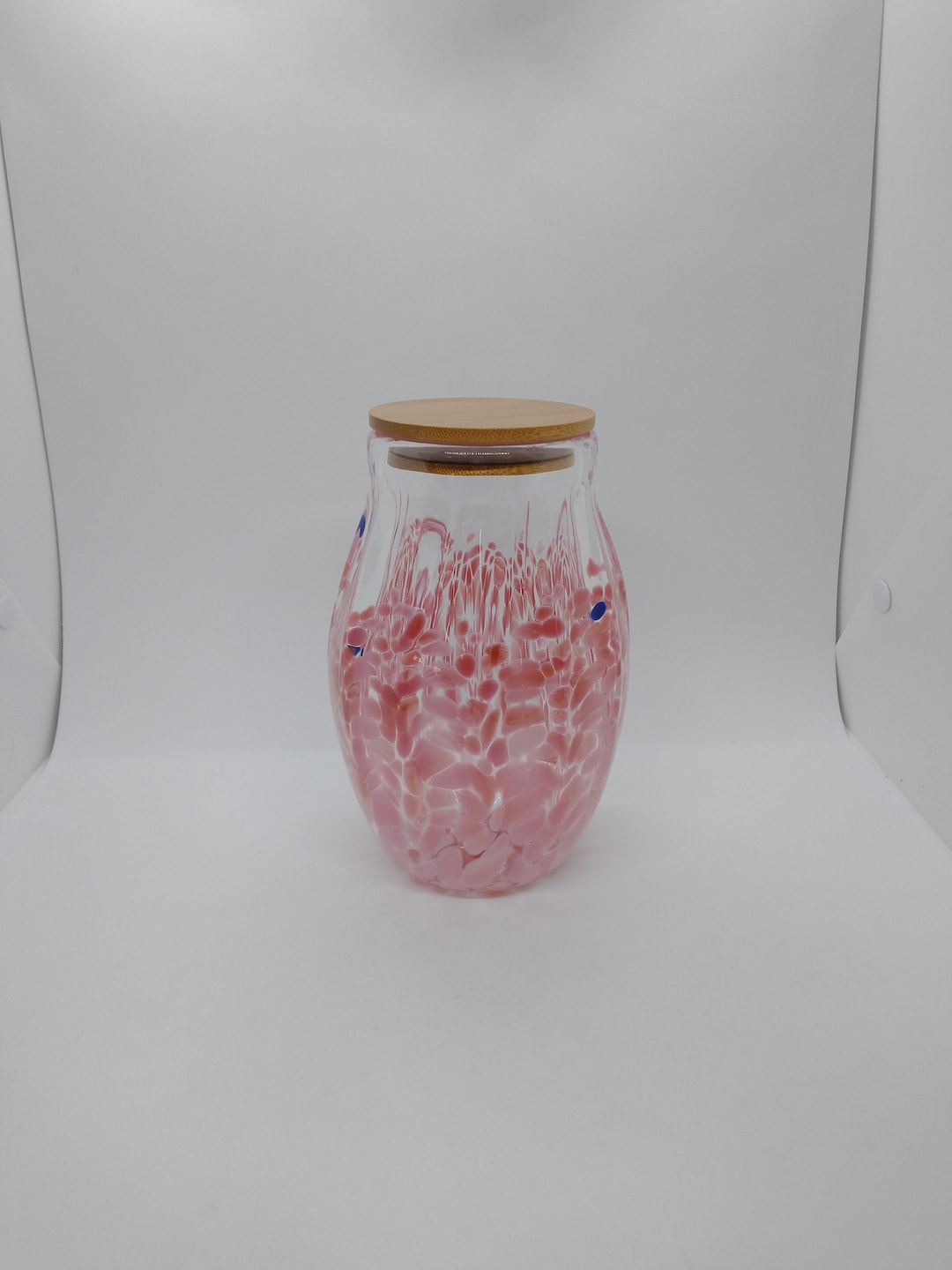 Glass Jar With Lid Hand Blown Glass Kitchen Decor Cookie Jar Spice Jar ...