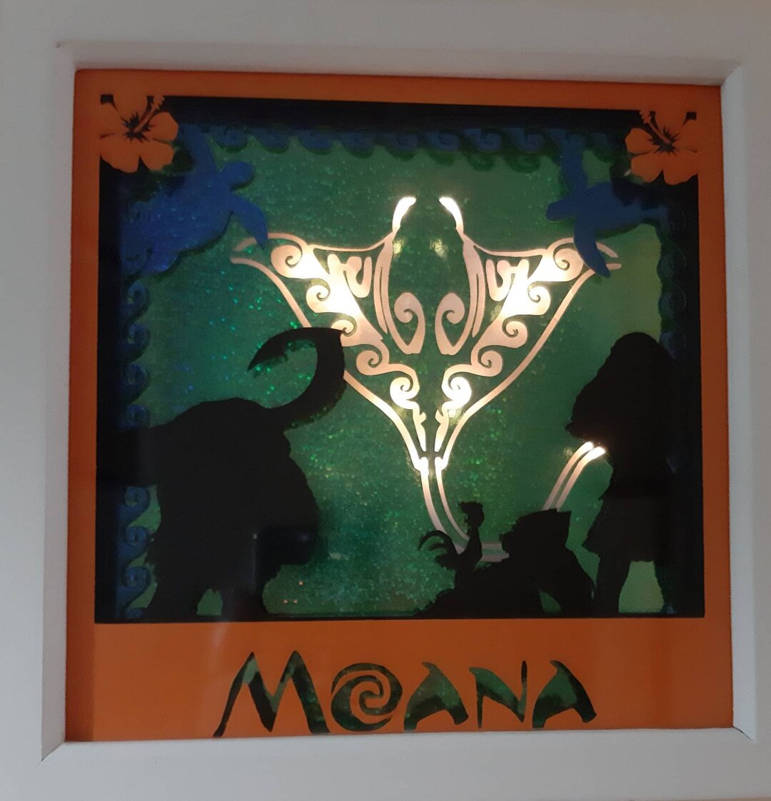 Moana Box Frame. Light Up. Shadow Box Frame. Disney Inspired Moana Gift ...
