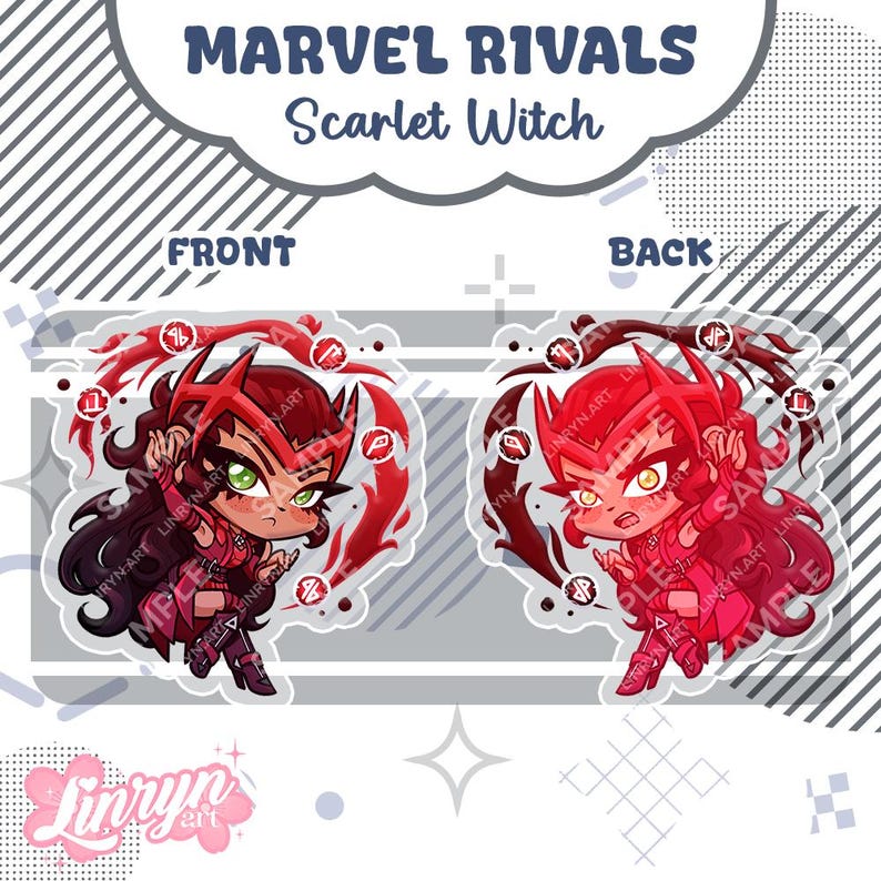 MARVEL RIVALS Charms + Stickers! - Jeff, Cloak & Dagger, Scarlet Witch ...