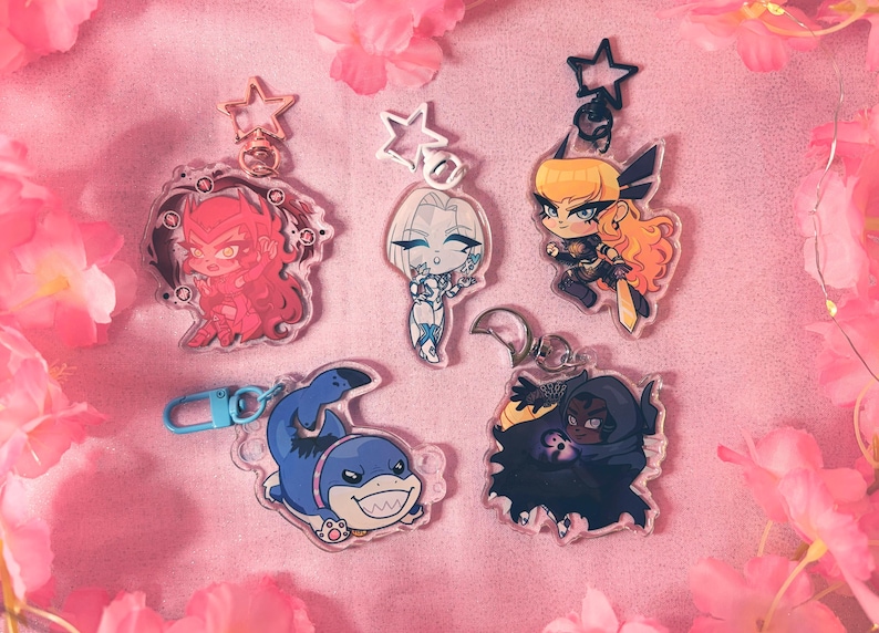MARVEL RIVALS Charms + Stickers! - Jeff, Cloak & Dagger, Scarlet Witch ...