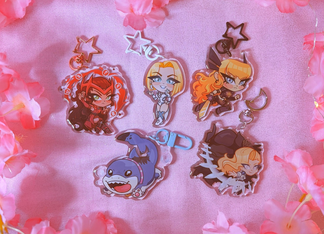 MARVEL RIVALS Charms + Stickers! - Jeff, Cloak & Dagger, Scarlet Witch ...