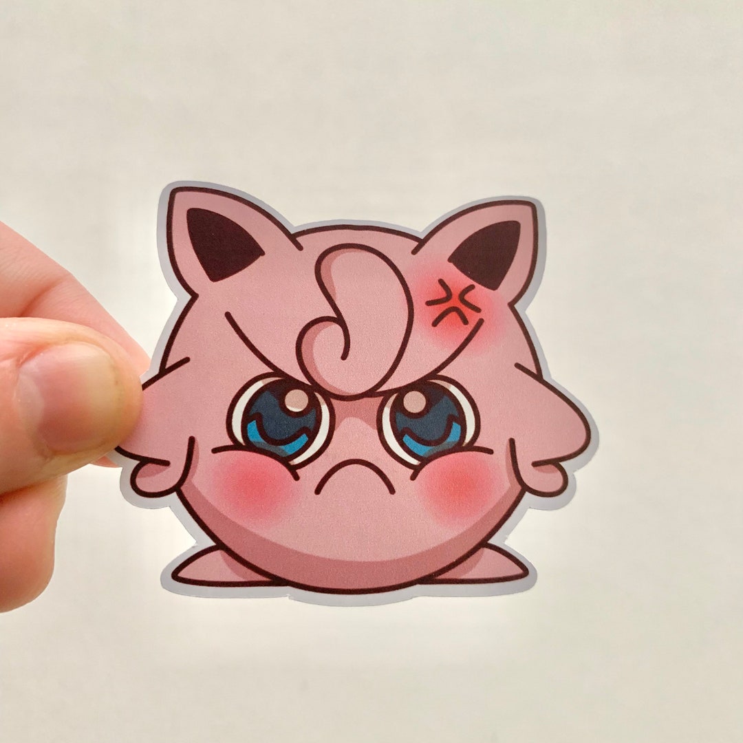 Angry Jigglypuff Sticker Pokémon Handmade Paper - Etsy