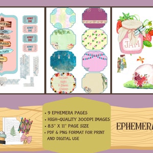 Garden Party Digital Junk Journal Kit, Printable Junk Journal Digikit ...