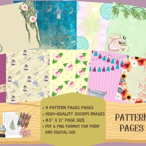 Garden Party Digital Junk Journal Kit, Printable Junk Journal Digikit ...