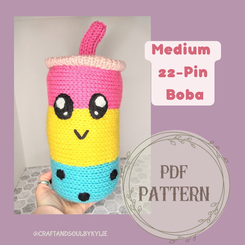 Medium Three Color Boba Circular Knitting Machine Pattern, 22 Pin ...