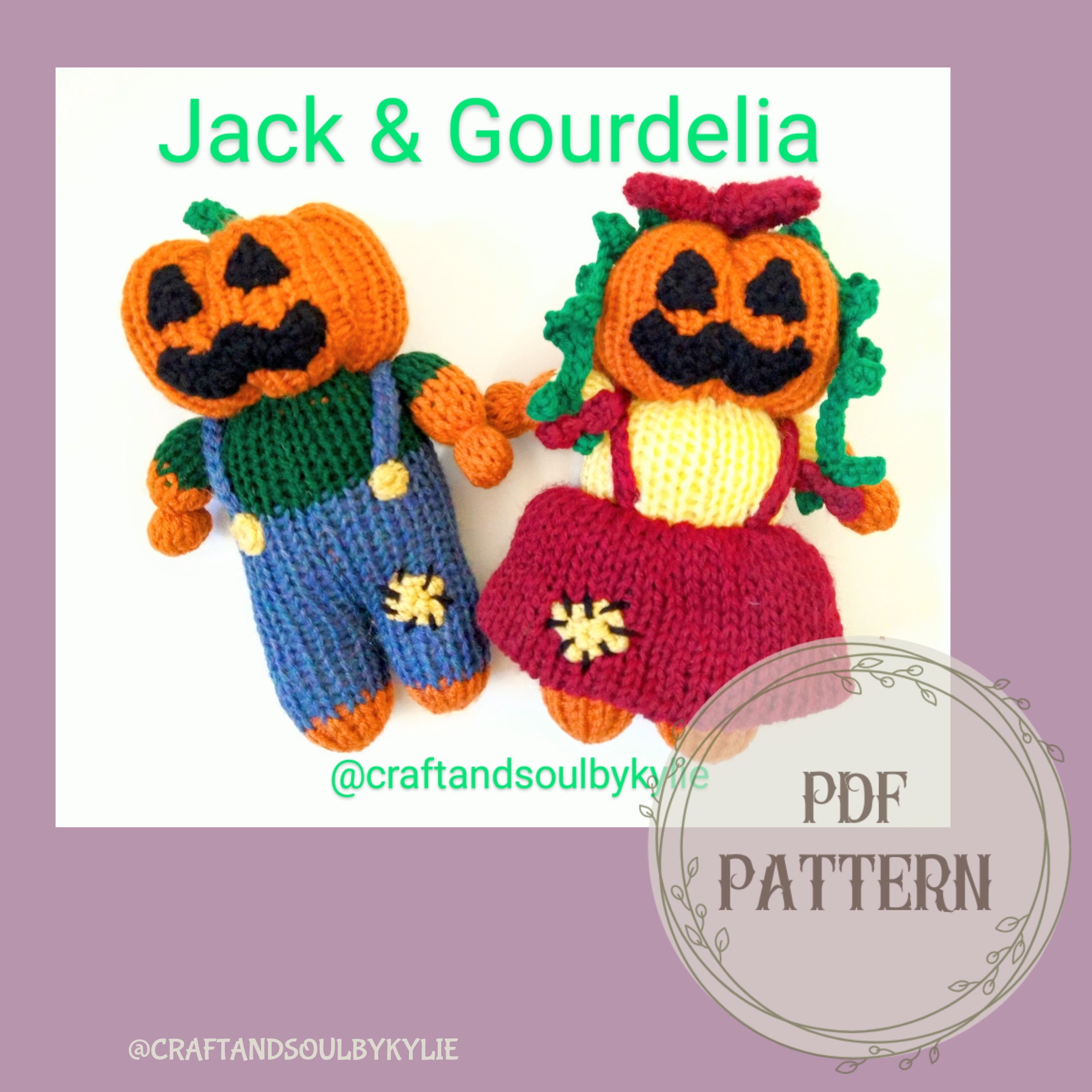 Jack & Gourdelia Pumpkin Dolls Circular Knitting Machine Pattern Bundle ...