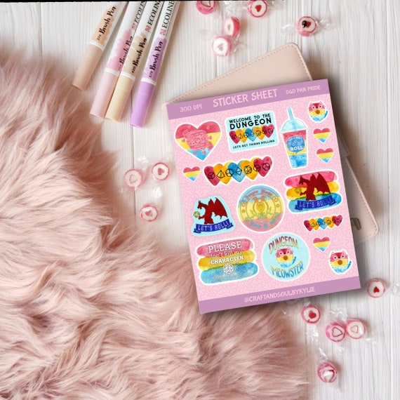 Pansexual Pride Stickers DND Stickers Laptop Stickers PNG - Etsy