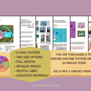 Knitting Machine Bunny Bag Pattern, Sentro 48, Addi Express, Circular ...