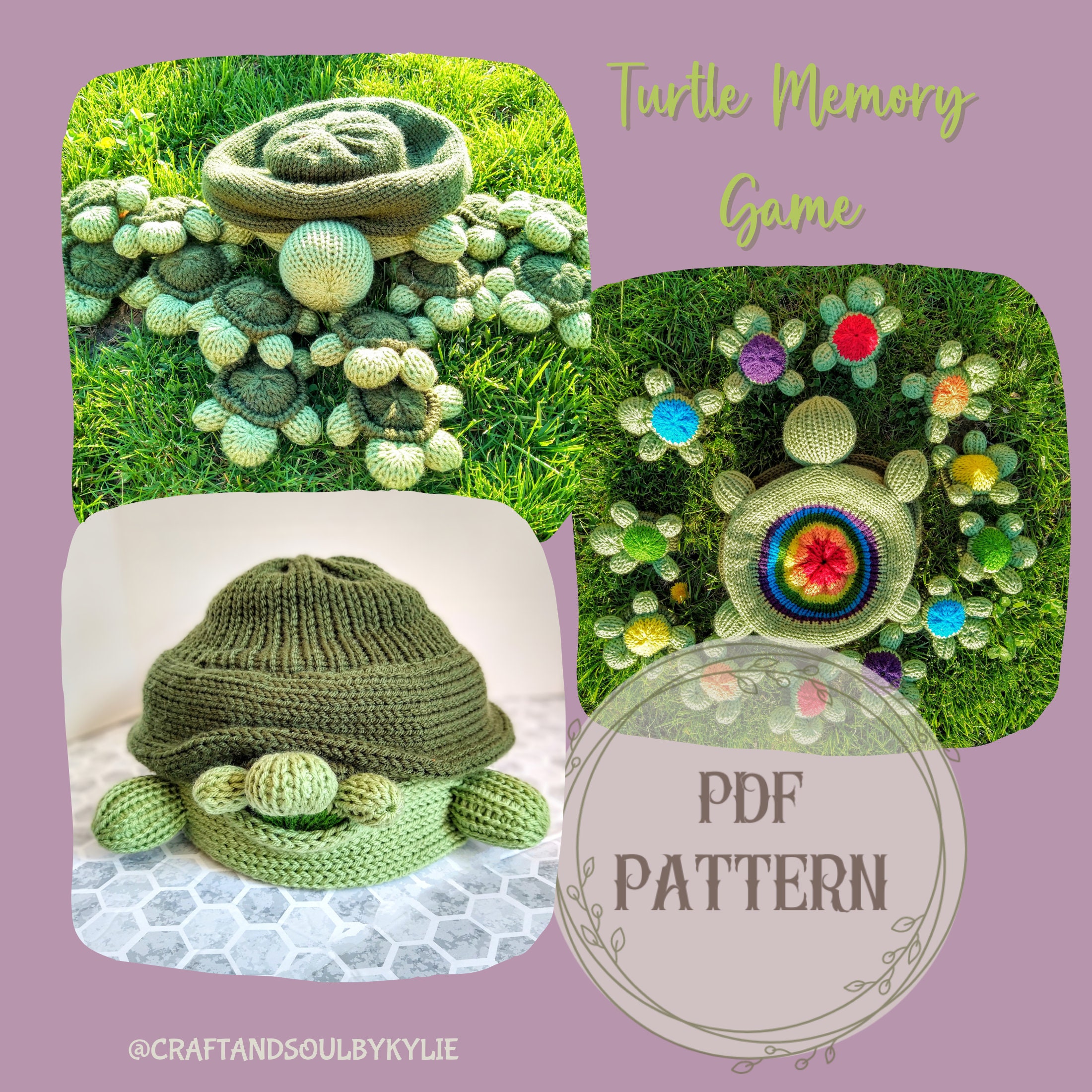 Turtle Memory Game Pattern, Circular Knitting Machine Pattern, Addi ...