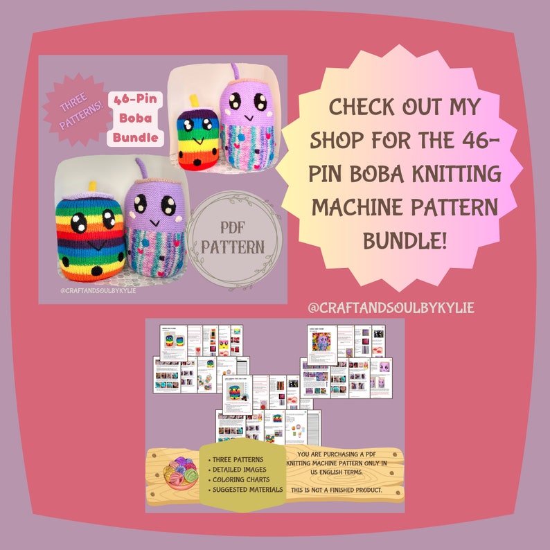 22 Pin Boba Circular Knitting Machine Pattern Bundle, 22 Pin Knitting ...