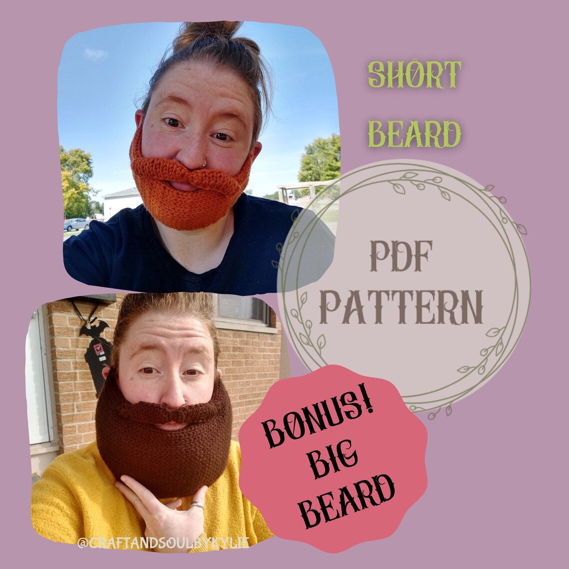 Beard Circular Knitting Machine Pattern, Burly Beard Costume Knitting ...