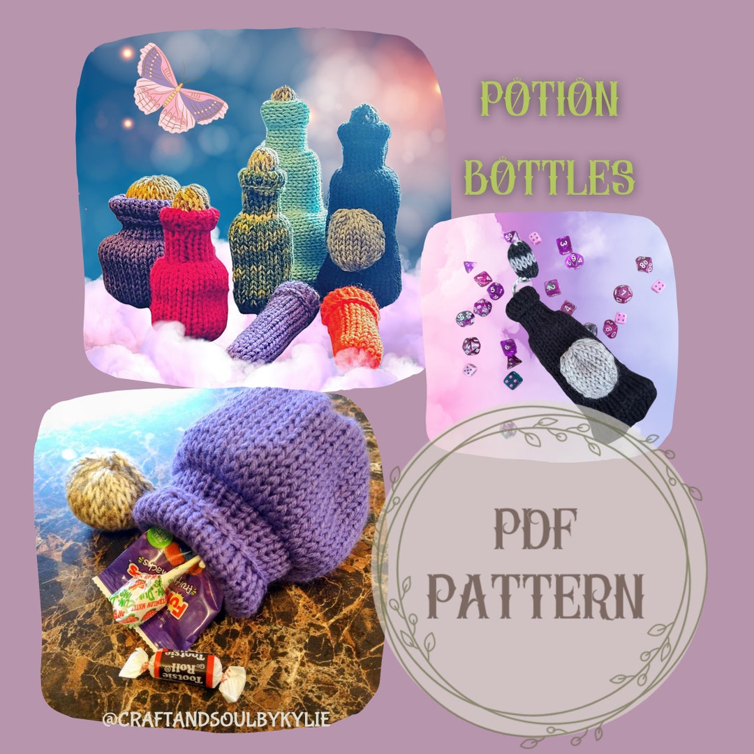 Potion Bottle Circular Knitting Machine Pattern, Sentro 48, Addi Express, Halloween Knitting ...