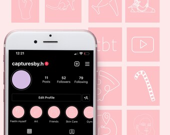 Pretty Light Pink Instagram Highlight Covers Hot Pink Girly Instagram ...