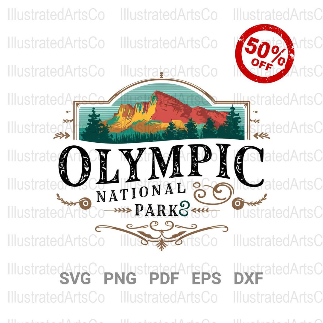 Olympic National Park Digital Print, Vintage National Park Poster ...
