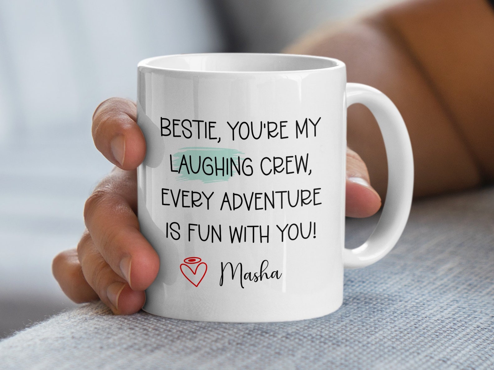 Bestie You're My Laughing Crew, Fun Adventure Mug, Customizable Mug ...