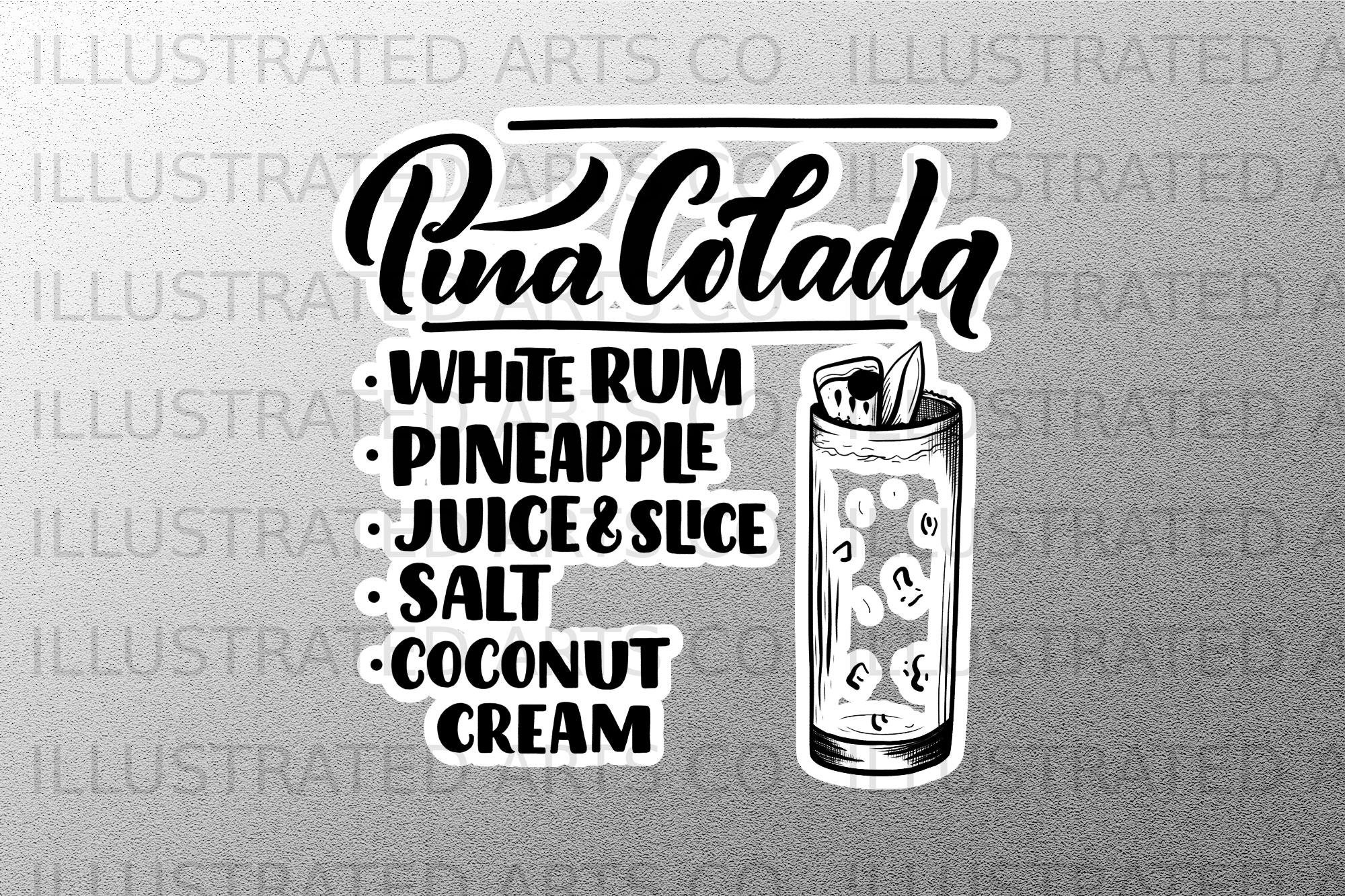 Pina Colada Recipe Svg, Cocktail Svg, Png, Jpg, Pdf, Eps, Dxf Alcohol ...