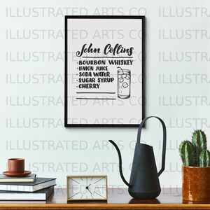 John Collins Recipe Svg, Cocktail Svg, Png, Jpg, Pdf, Eps, Dxf Alcohol ...