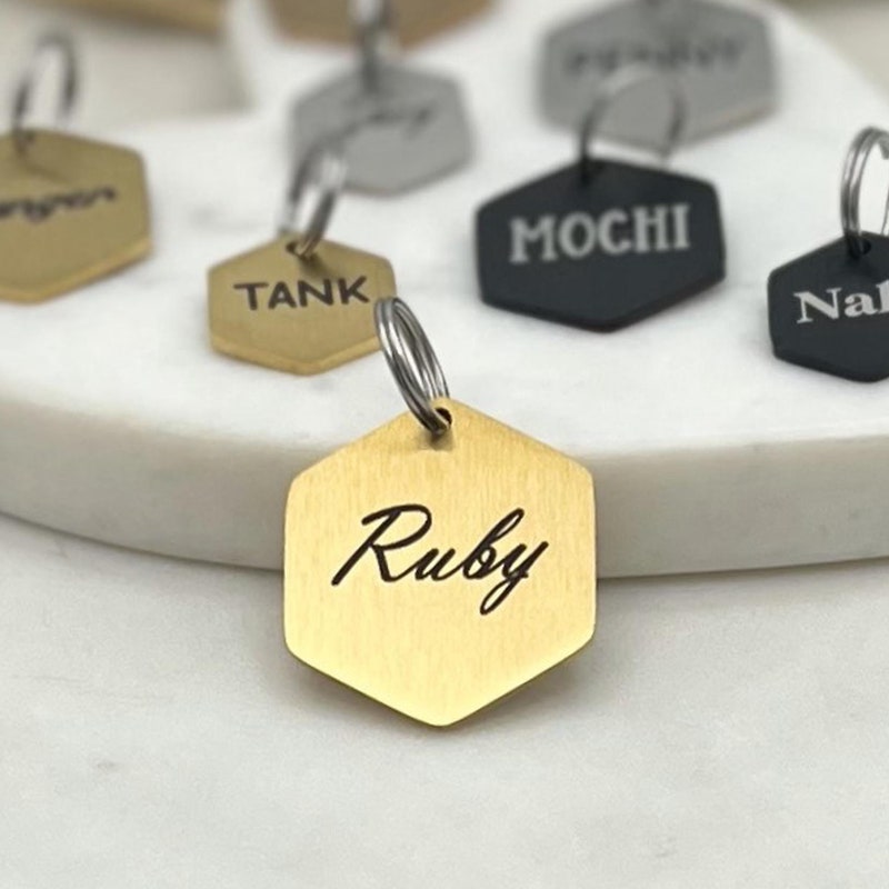Gold Dog Tag - Etsy