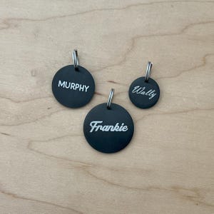 Round Engraved Dog Tag Black Stainless Steel Personalized Dog Tag ...