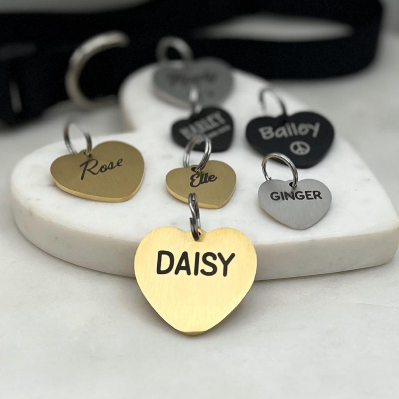 Heart Dog Tag - Etsy