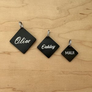 Personalized Dog Tag Diamond Shaped Engraved Dog Tag Stainless Steel ...
