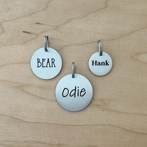 Round Engraved Dog Tag Black Stainless Steel Personalized Dog Tag ...