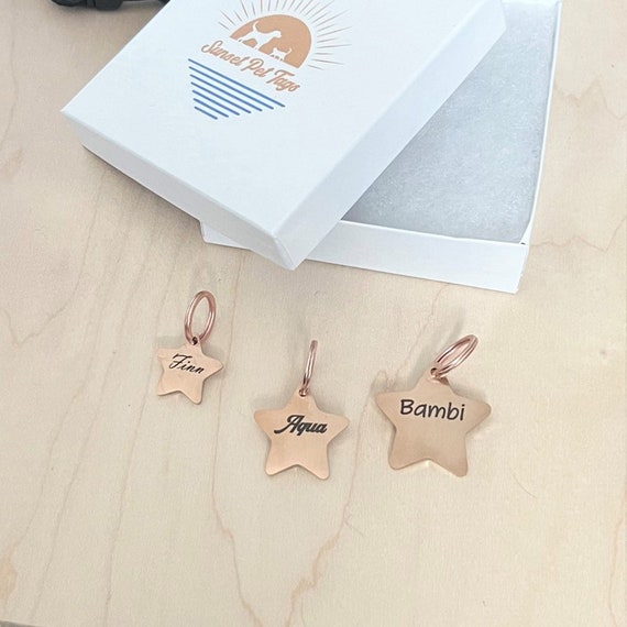 Star Shaped Engraved Dog Tag Rose Gold Stainless Steel - Etsy