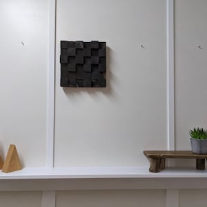 3 PC Wooden Mosaic | Blocks Wall Art | Modern 3D | Sound Diffuser Panel ...