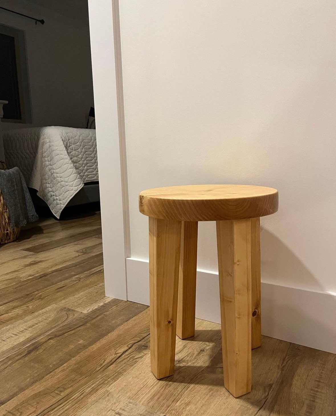 Wooden Stool Minimal Handmade Decor - Etsy