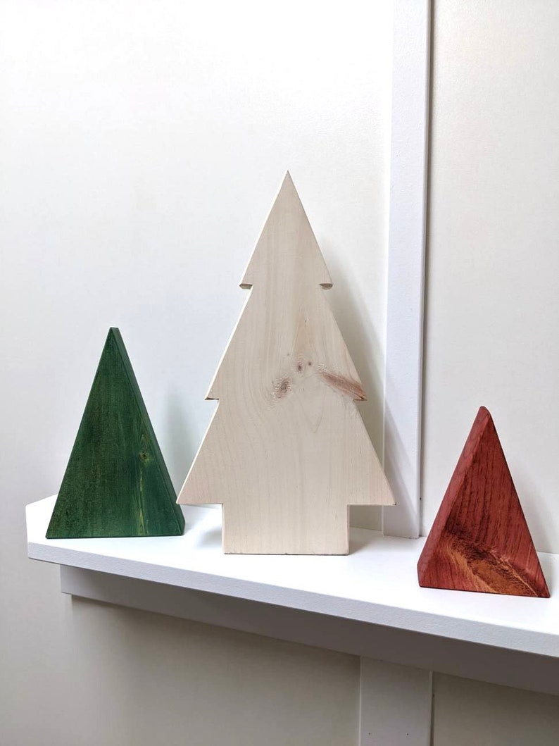 Wooden Trees | Handmade Pine Trees | Rustic Decor | Winter Holiday ...