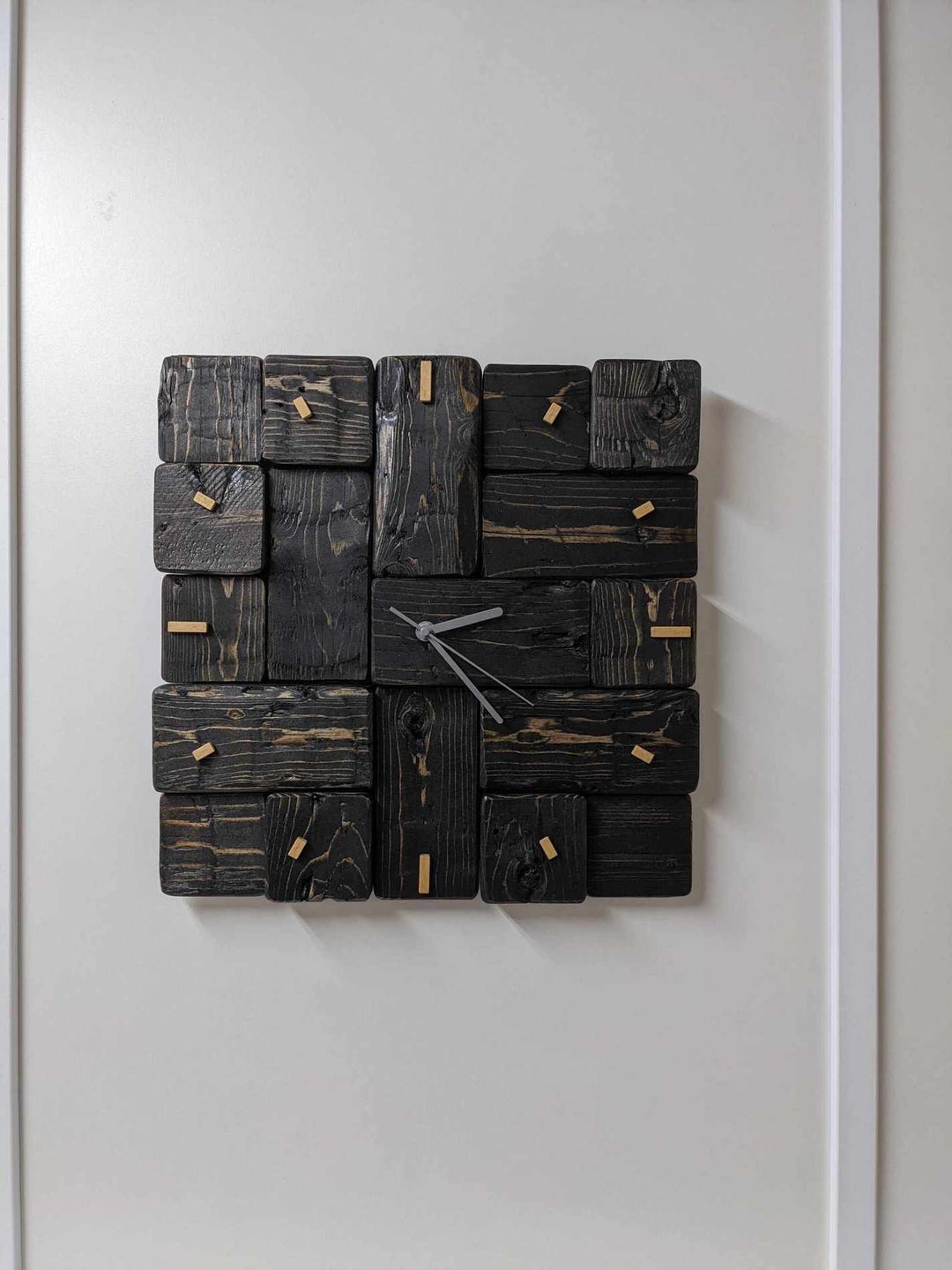 Reclaimed Wood Clock | Square Rustic Wall Clock | - Etsy