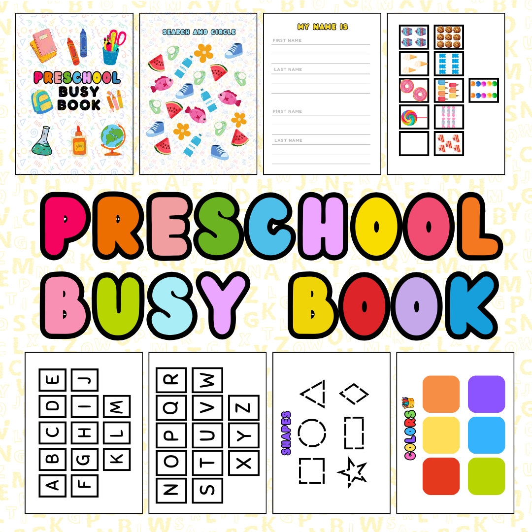 Preschool Busy Book Digital Download PDF 18 Fun Learning Activities for ...