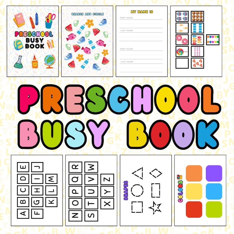 Preschool Busy Book Digital Download PDF 18 Fun Learning Activities for ...